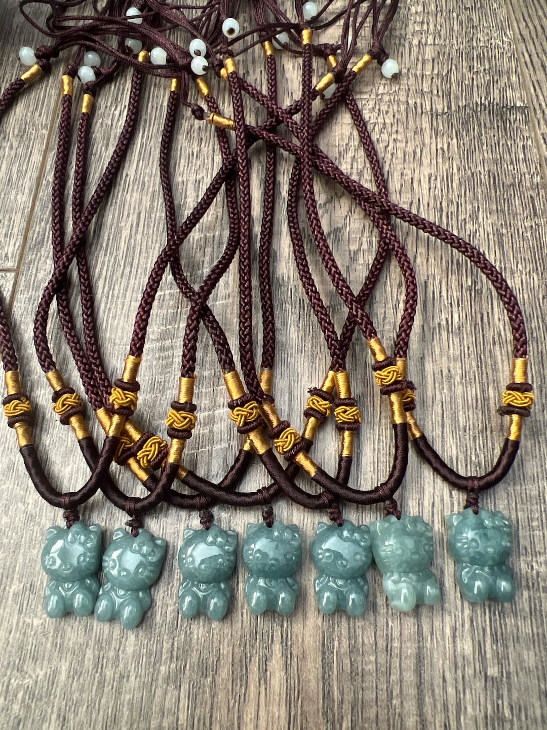 Beautiful Genuine Burmese Jadeite Blue Water Jade Hello Kitty Cat Charm ...