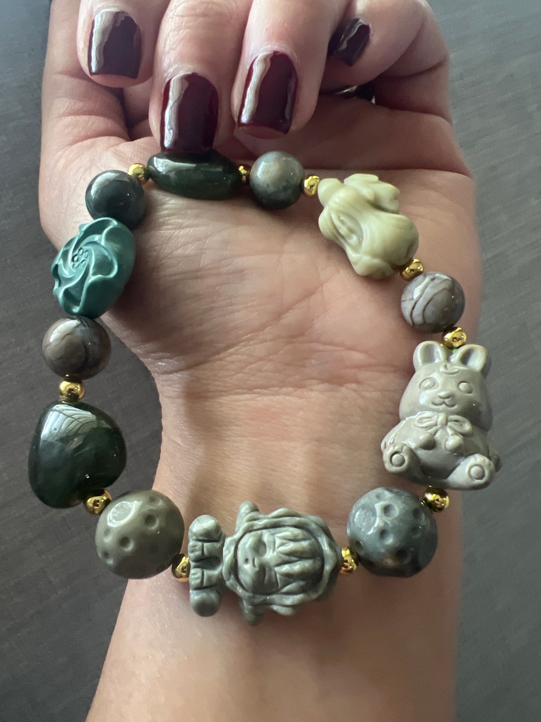 Unique Natural Alashan/alxa Agate Crystal Gemstone With Alashan-carved ...