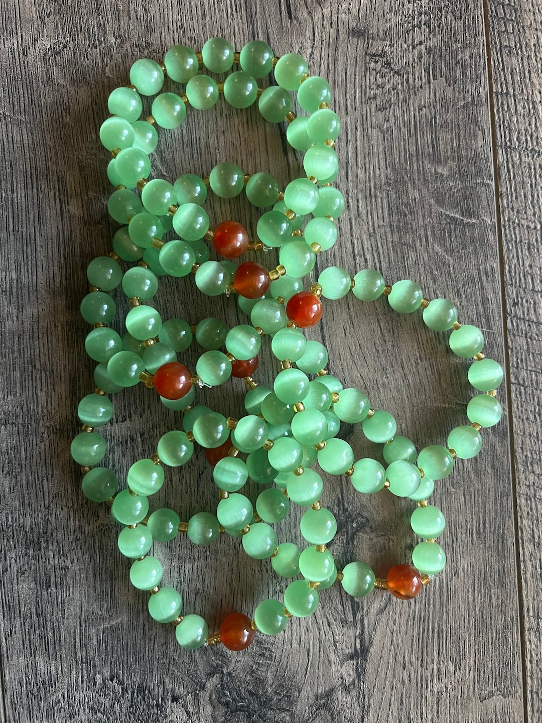 Natural Chrysoberyl Cat's Eye Gemstone Bracelet, 9.5mm Beads - Etsy