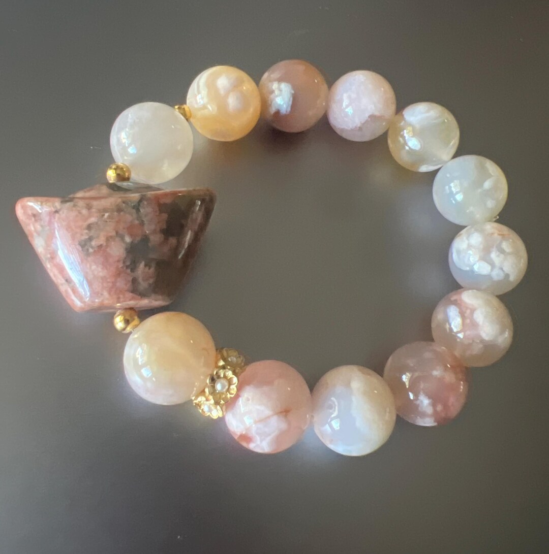 Unique Natural Sakura Flower Agate or Cherry Blossom Agate Gemstone ...