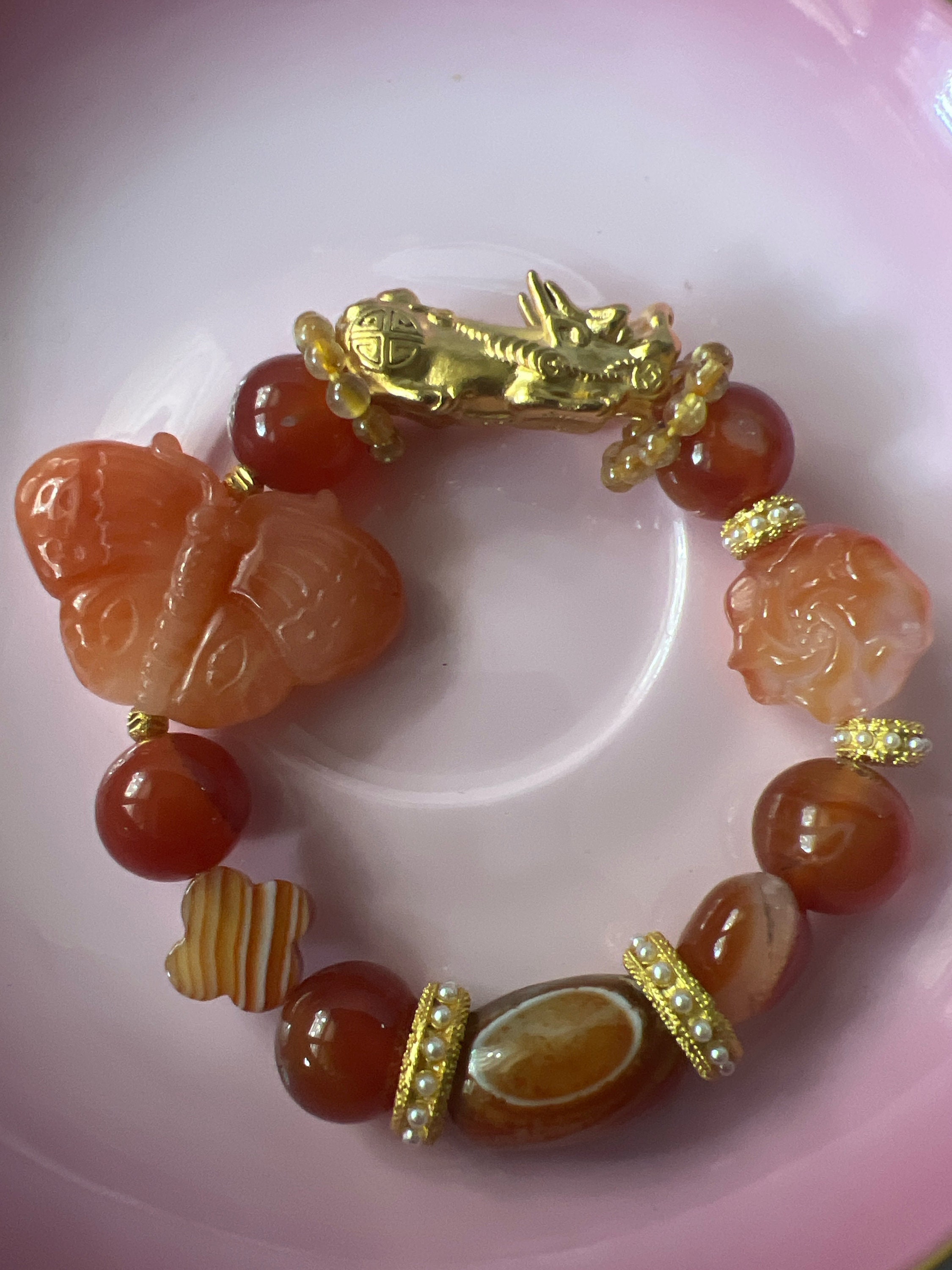 Custom Made Carnelian, Yanyuan, Fengshui Lucky Pixue, Peony Flower ...