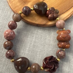 Rare Unique Alashan/alxa Agate Crystal Gemstone With Carved Bear, Heart ...