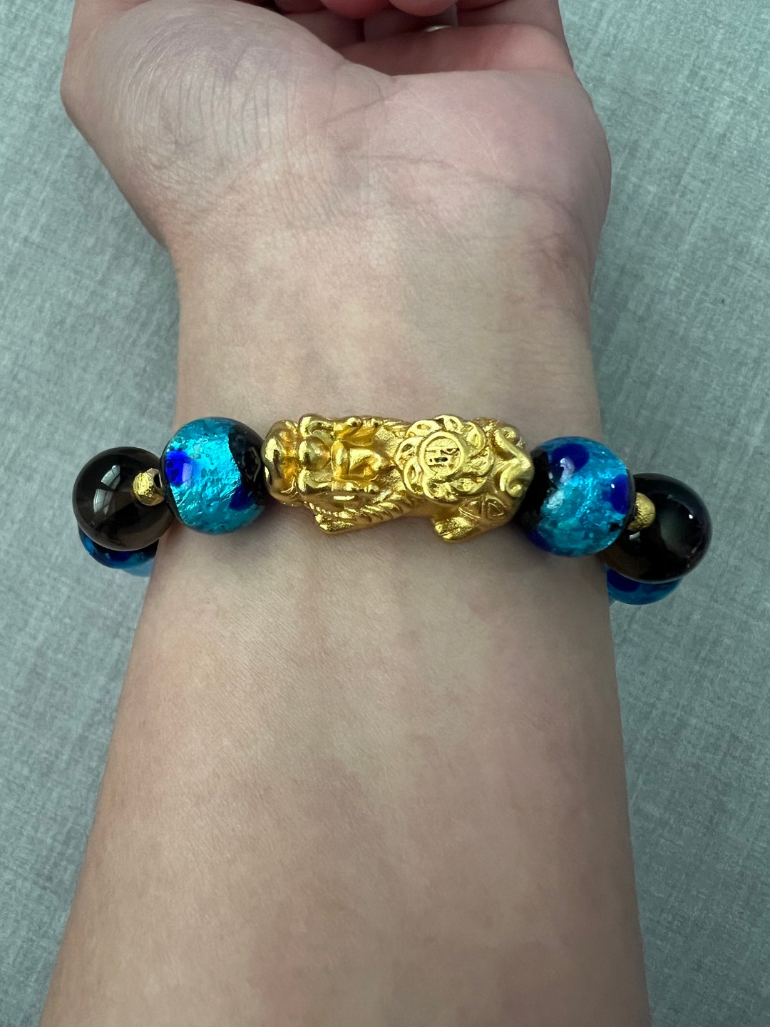 Unique Okinawa Japan Hotaru Glass, Blue Chalcedony, and Smokey Quartz ...