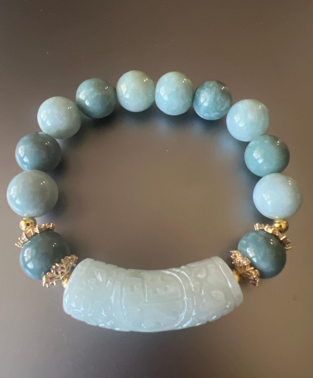Unique 100% Natural Burmese Burma Jade Jadeite Beads With Lucky Carved ...