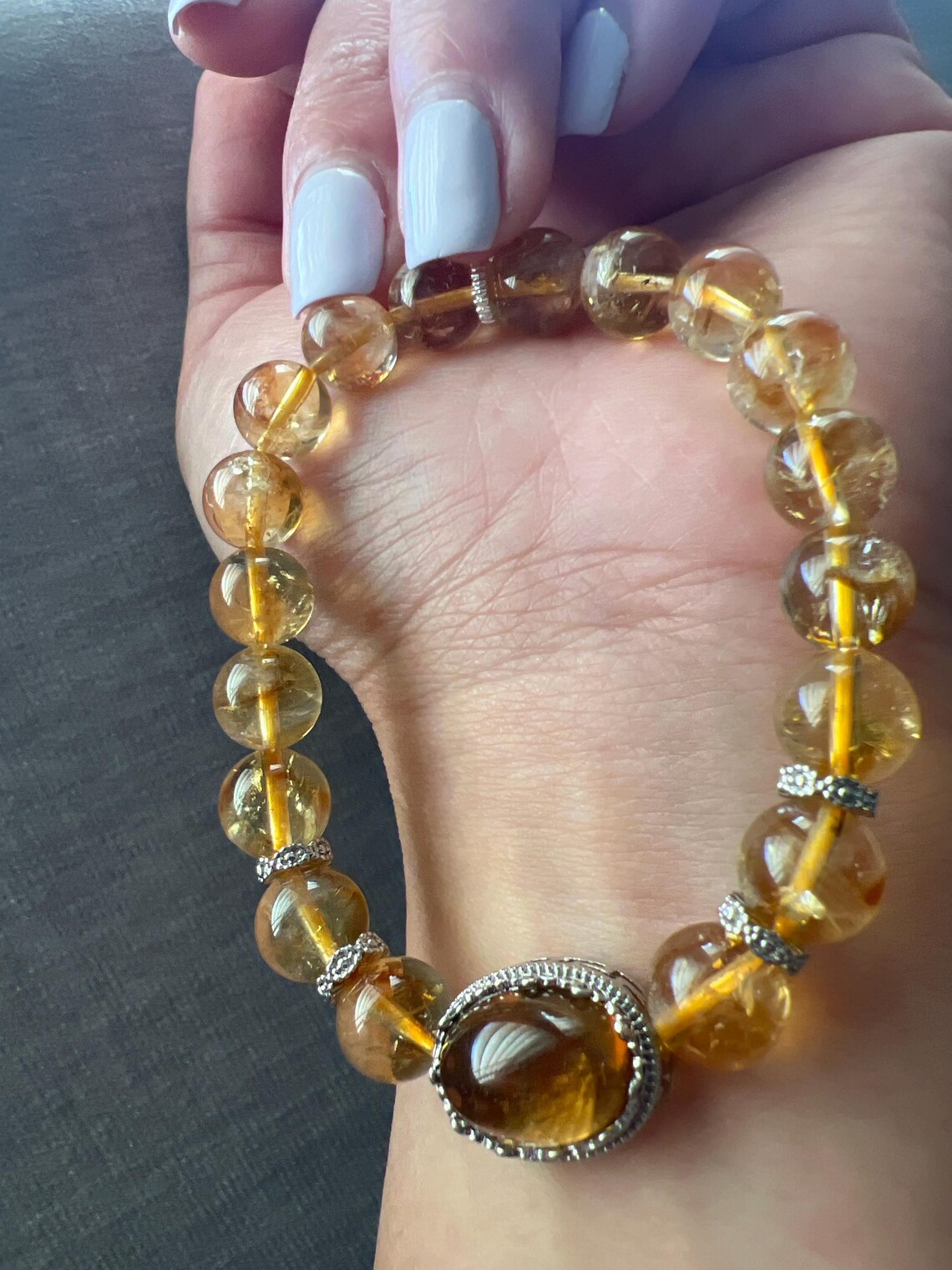 Unique Natural Yellow Brazilian Citrine Crystal Quartz Bracelet W ...