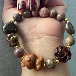 Rare Unique Alashan/alxa Agate Crystal Gemstone With Carved Bear, Heart ...