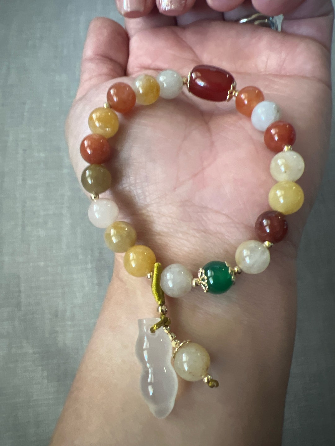 Beautiful Natural Multicolor Golden Silk Jadeite Jade Gemstone With ...