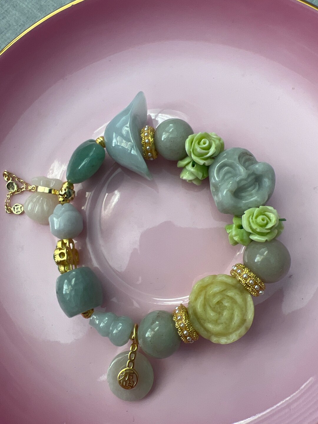 Custom Made Jadeite Jade Fengshui Lucky Charms Buddha Ingot - Etsy