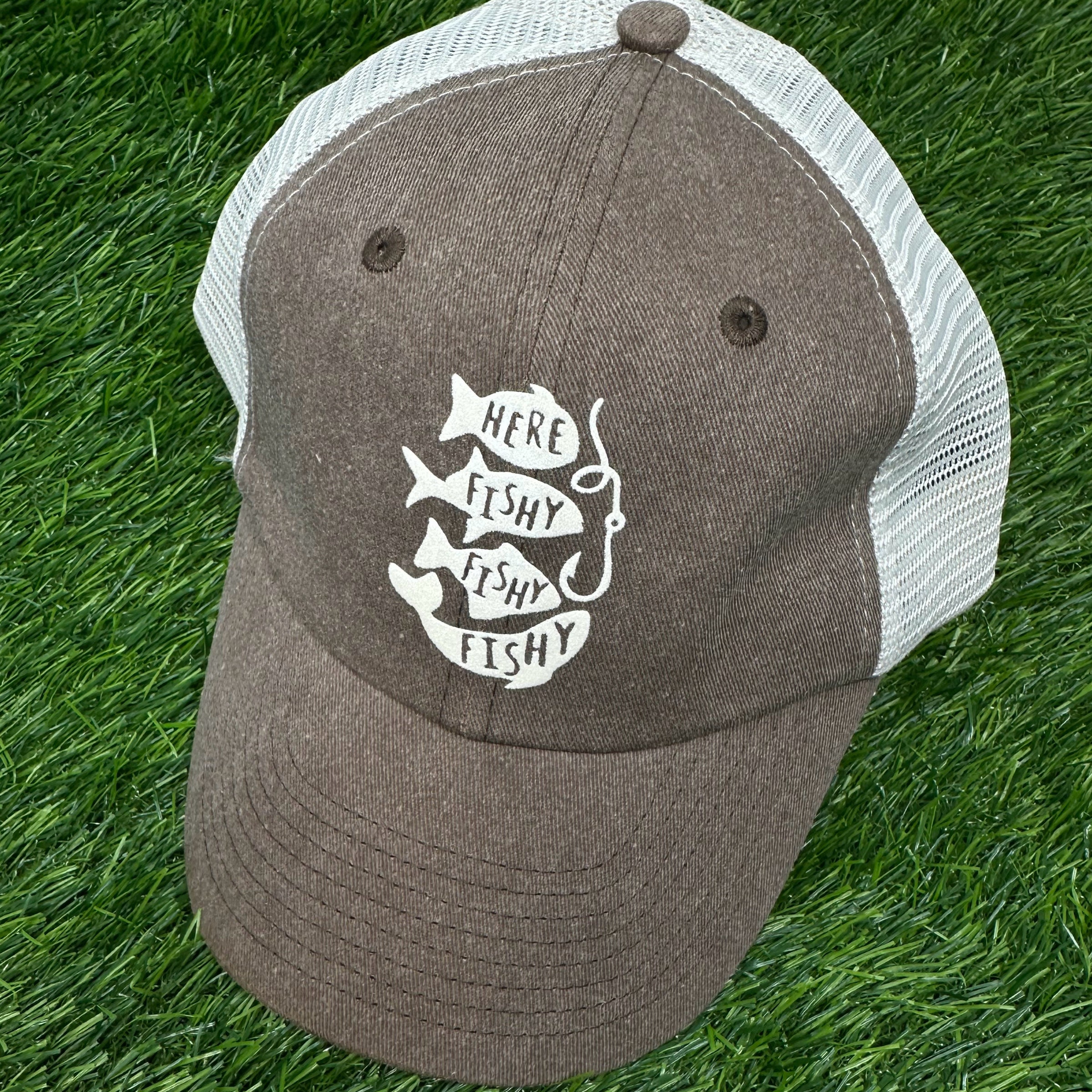 Funny Fishing Hat, Here Fishy Fishy Fishy, Adjustable Snapback Cap ...