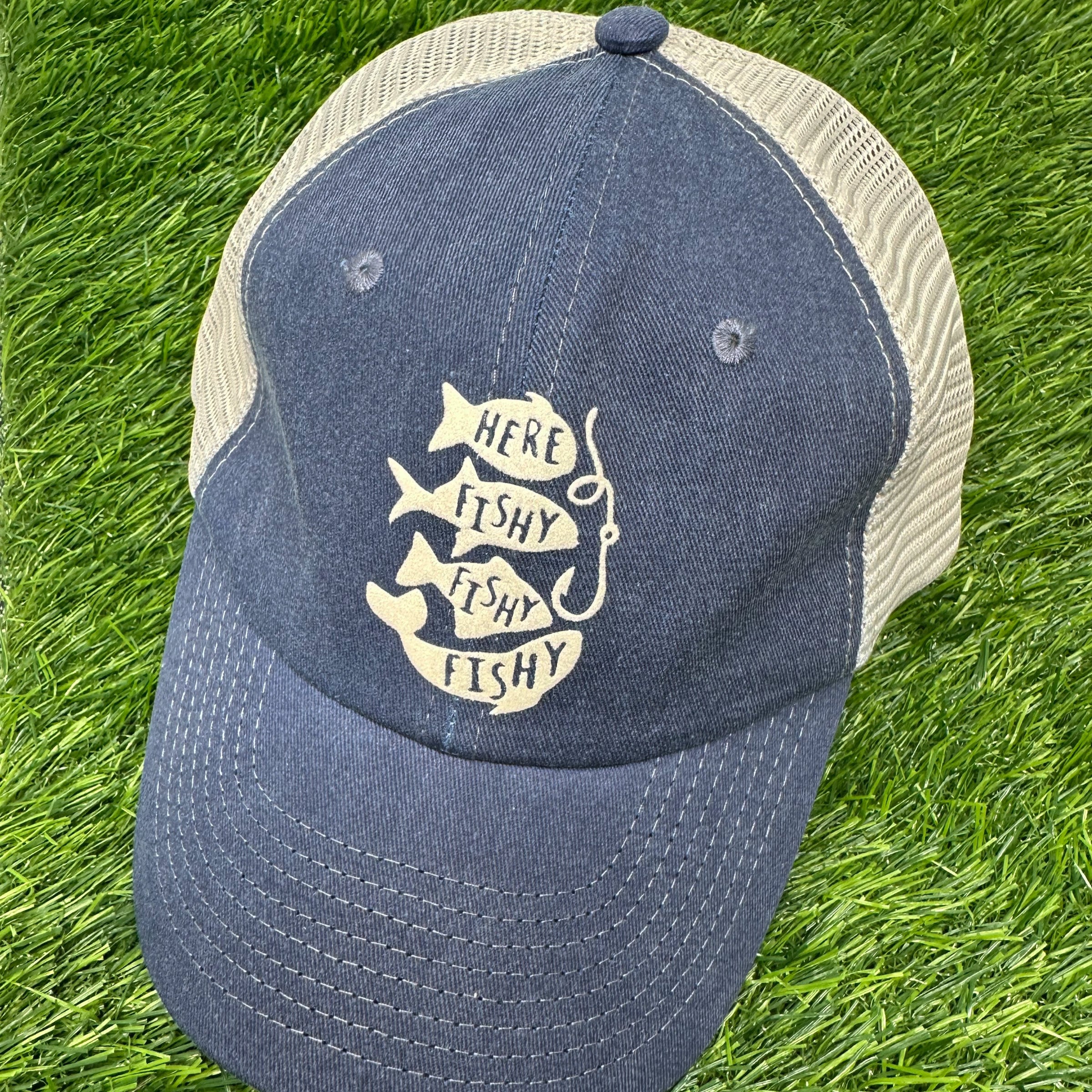 Funny Fishing Hat, Here Fishy Fishy Fishy, Adjustable Snapback Cap ...