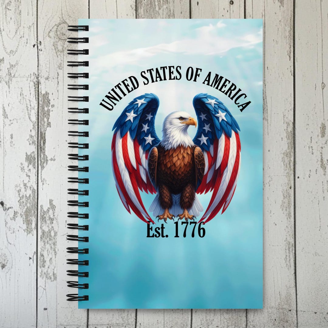 Patriotic Eagle Notebook Celebrating United States Est. 1776, American ...