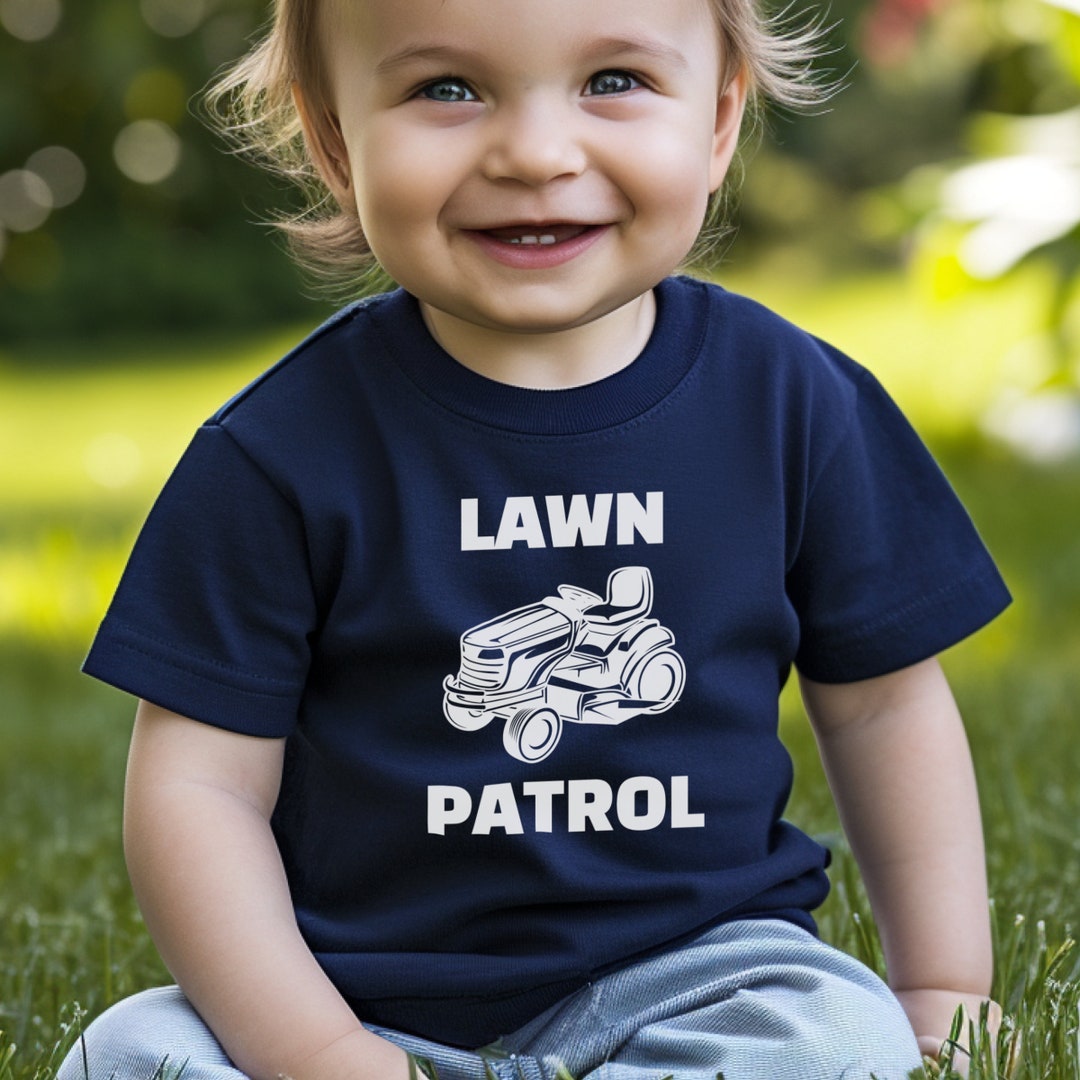 Funny Kids Lawn Mower Shirt, Lawn Patrol, Youth Toddler Infant Tee ...