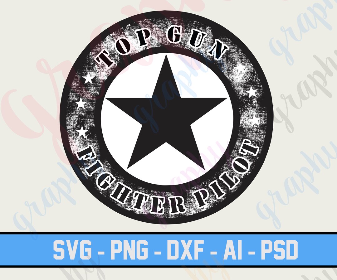 Top Gun SVG Star logo SVG Maverick SVG 80s svg 4th of July - Etsy España