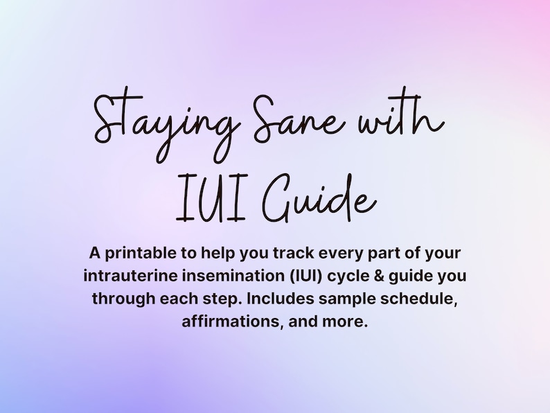 IUI Printable Planner Guide & Activity Book for Intrauterine ...