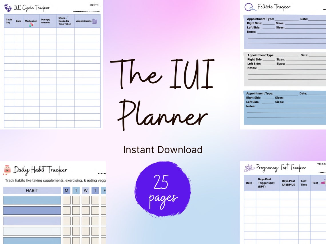 IUI Printable Planner Guide & Activity Book for Intrauterine ...