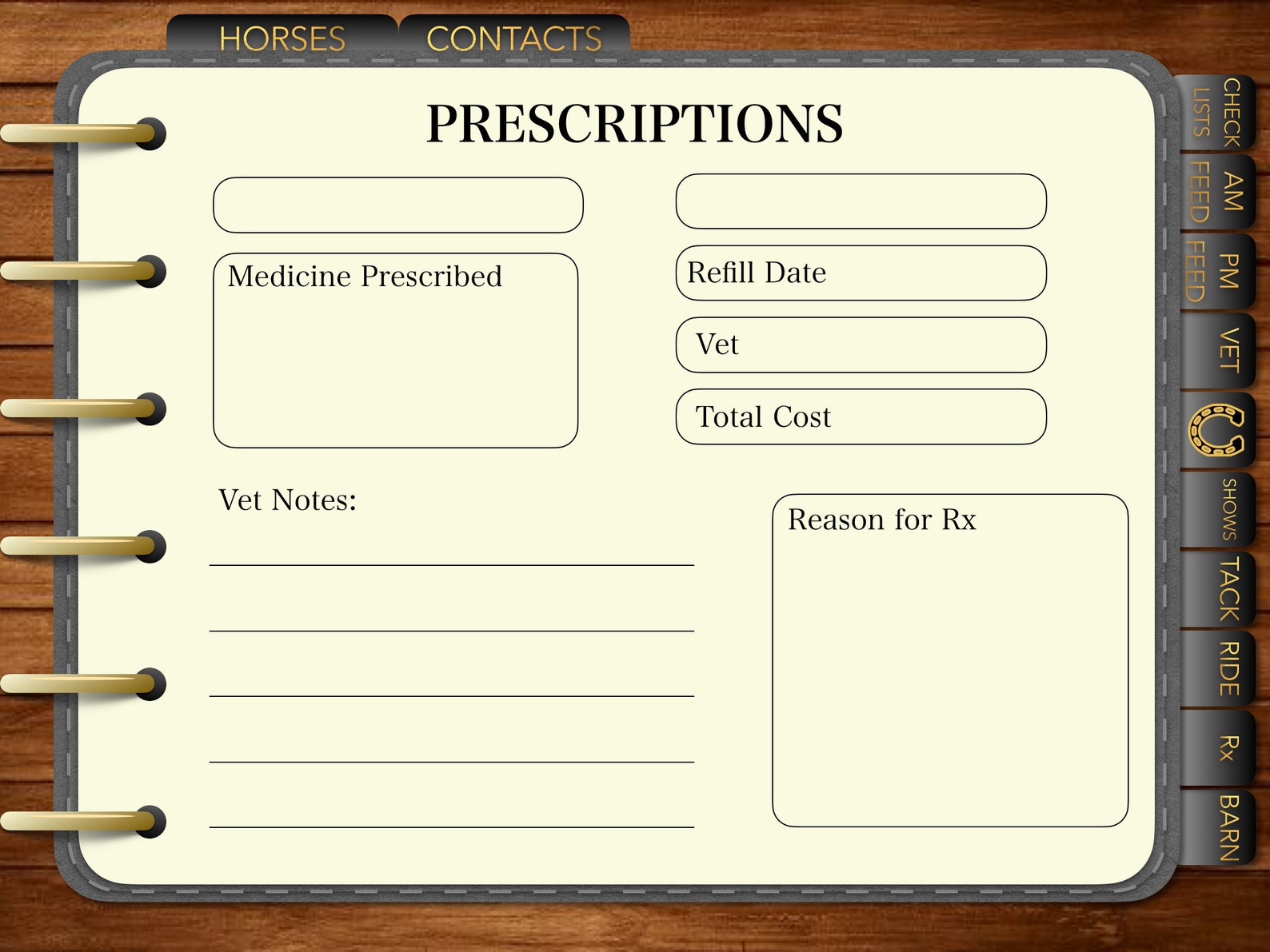 Digital Horse Record Keeping Planner, Ipad, Notability, Goodnotes - Etsy