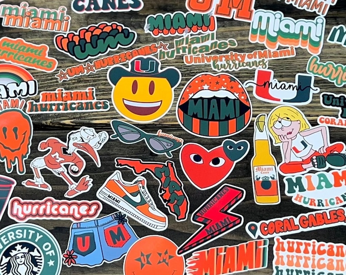 University of Miami Sticker Pack - Etsy