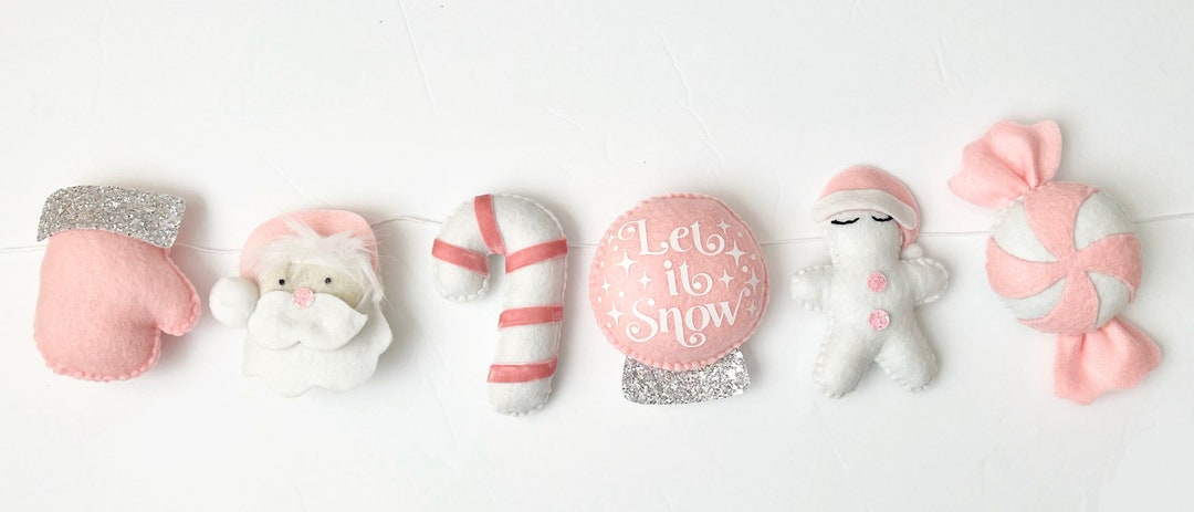 Pink Christmas Garland Pinkmas Garland Christmas Felt - Etsy