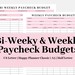 Minimal Bi-weekly Paycheck Budget Bill Organizer Paycheck Planner - Etsy