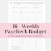 Minimal Bi-weekly Paycheck Budget | Bill Organizer | Paycheck Planner ...