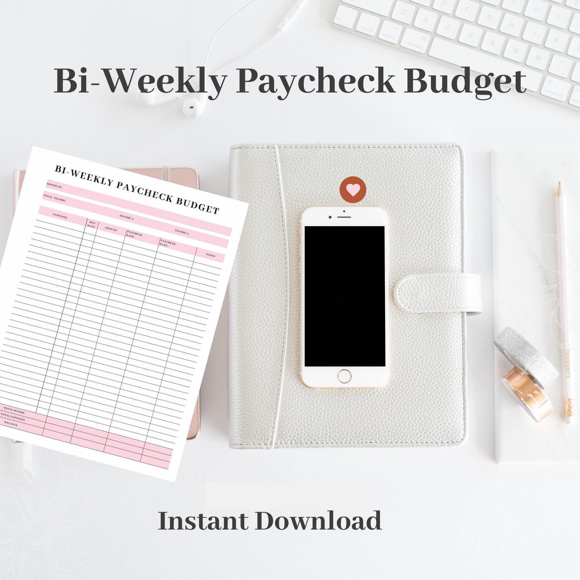 Bi-weekly Paycheck Budget Bill Organizer Paycheck Planner Paycheck ...