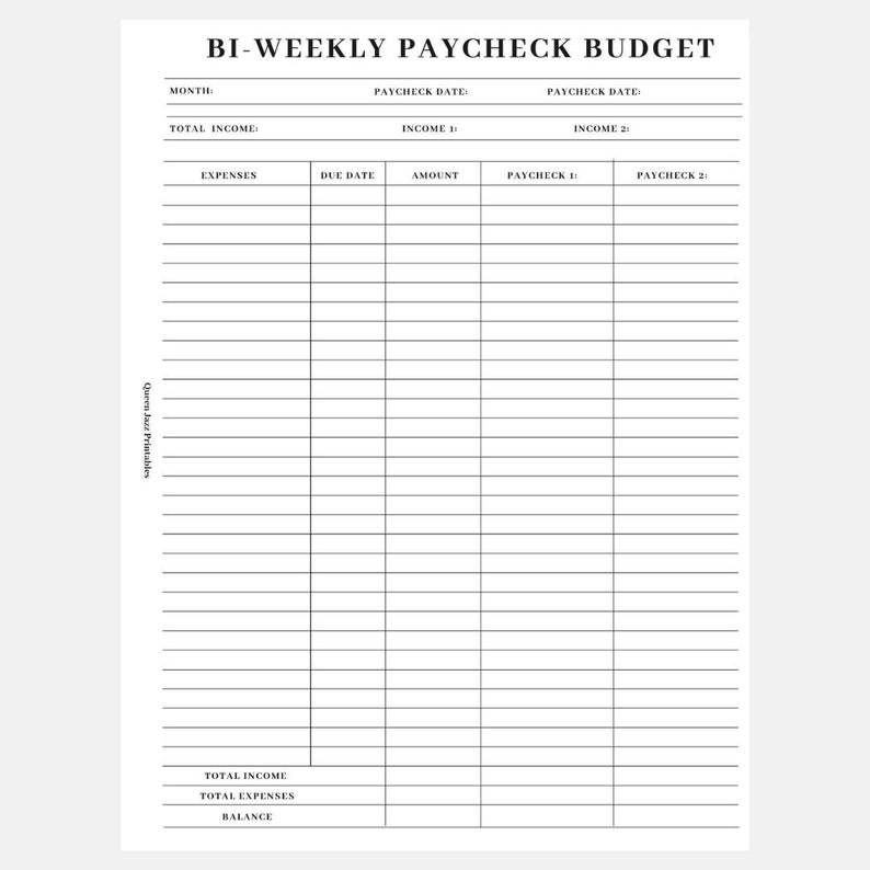 Paycheck Budget Bundle: Weekly & Bi-weekly Planner (digital Download ...