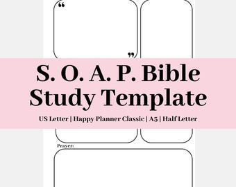 SOAP Bible Study Template: Scripture, Observation, Application, Prayer ...
