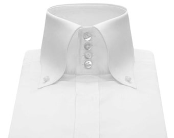 Hidden Placket White Shirt Men - Etsy