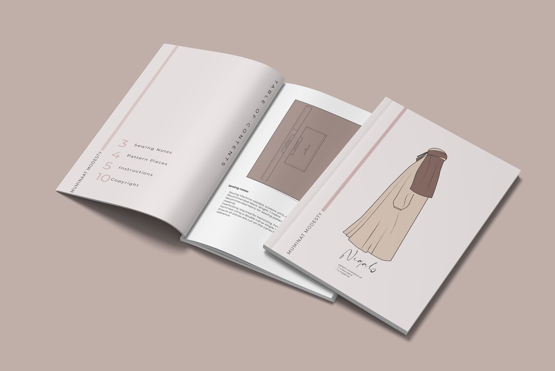 Kids Jilbab - Sewing Template PDF | Kids Jilbab Set Sewing Pattern PDF ...