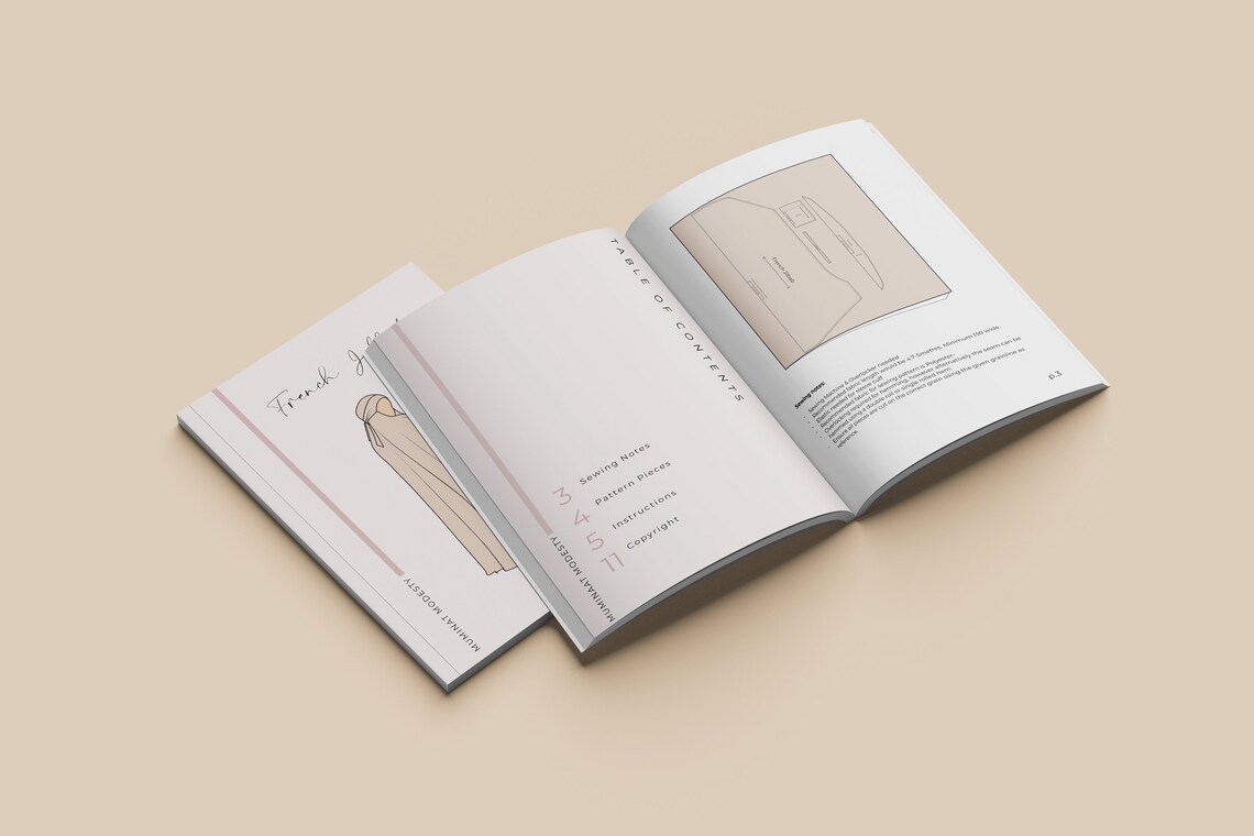 Kids Jilbab - Sewing Template PDF | Kids Jilbab Set Sewing Pattern PDF ...