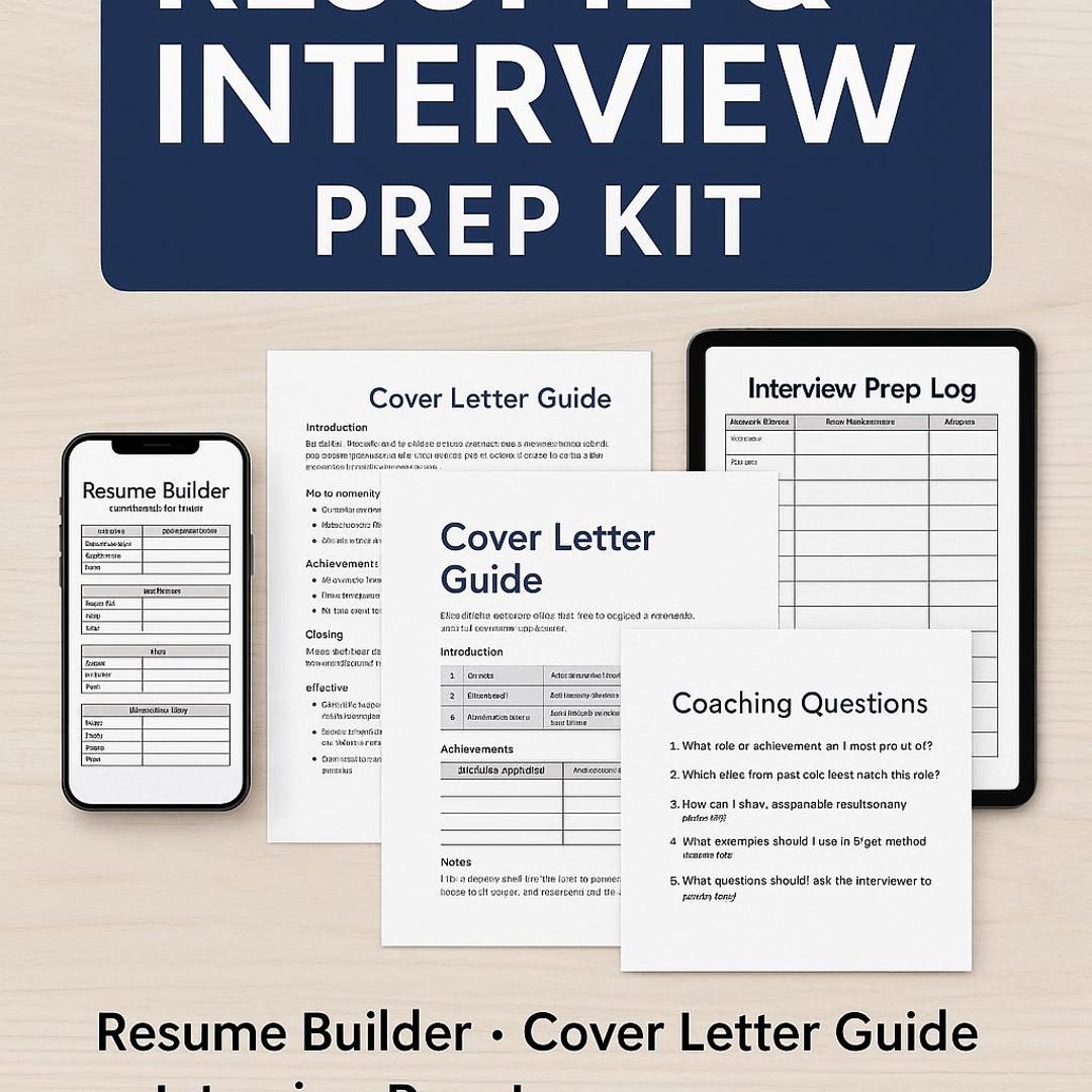 Resume & Interview Prep Kit | Resume Builder, Cover Letter Guide ...