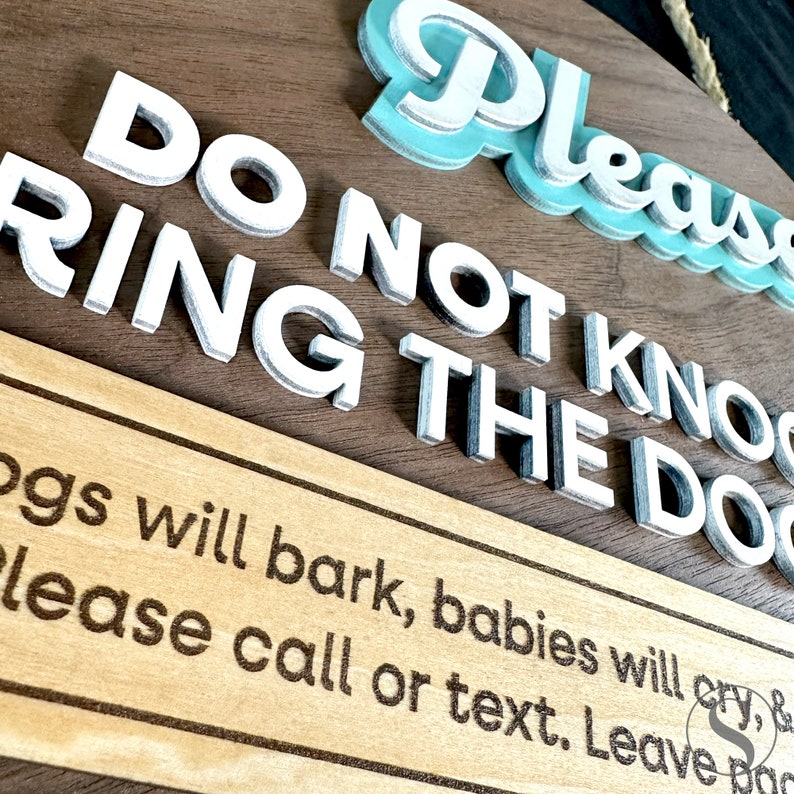 Please Do Not Knock Sign. No Soliciting Wood Sign. Dogs Will Bark Sign ...