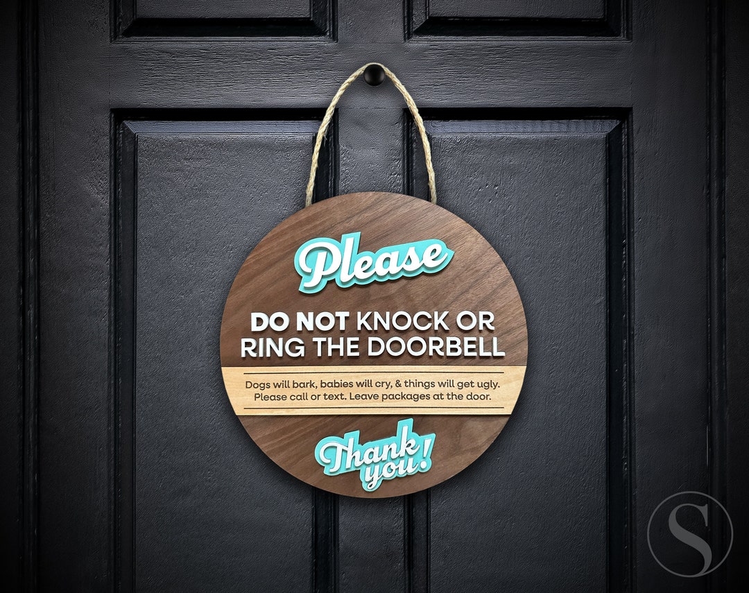 Please Do Not Knock Sign. No Soliciting Wood Sign. Dogs Will Bark Sign ...