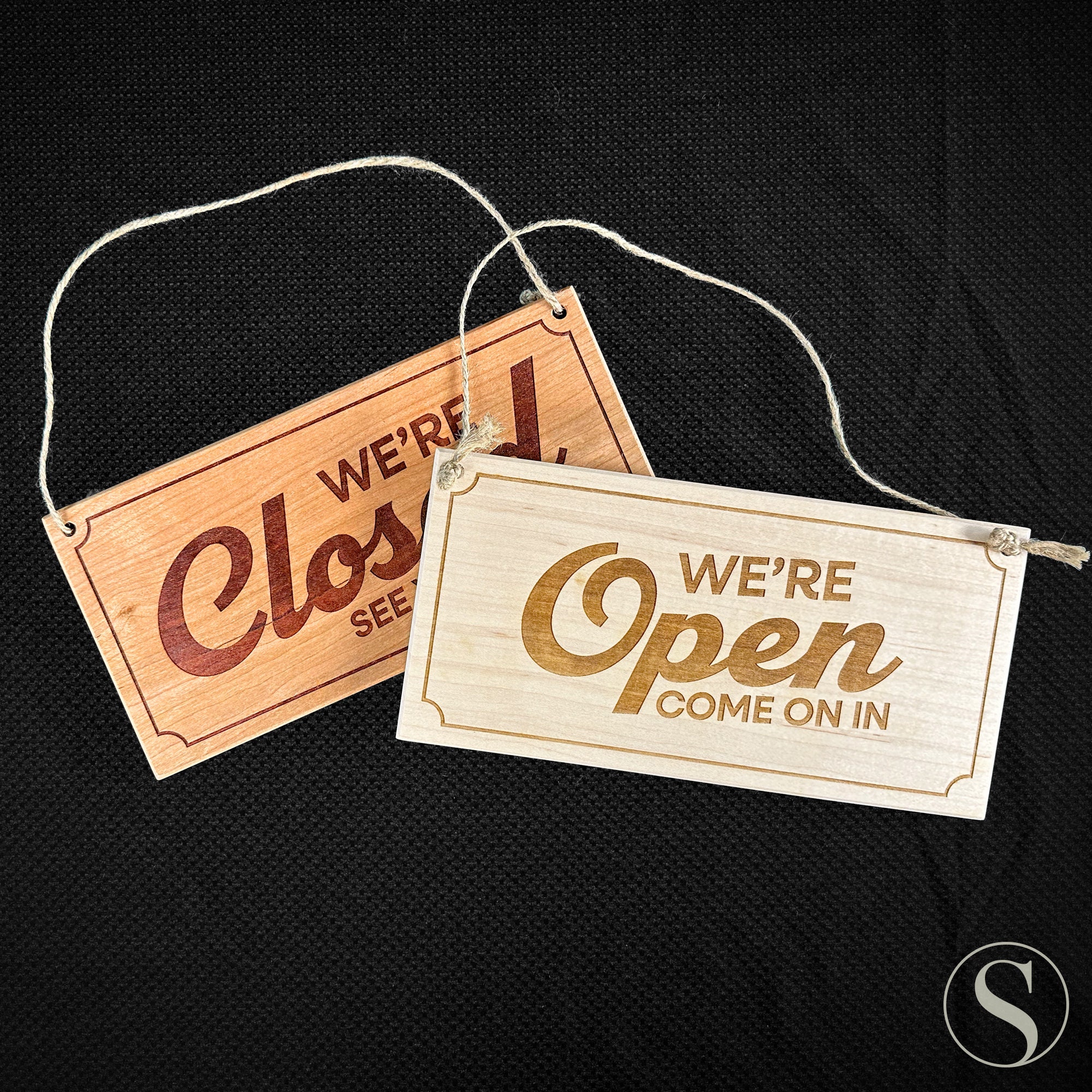 Retail Open Sign. Retail Closed Sign. Hanging Store Sign - Etsy