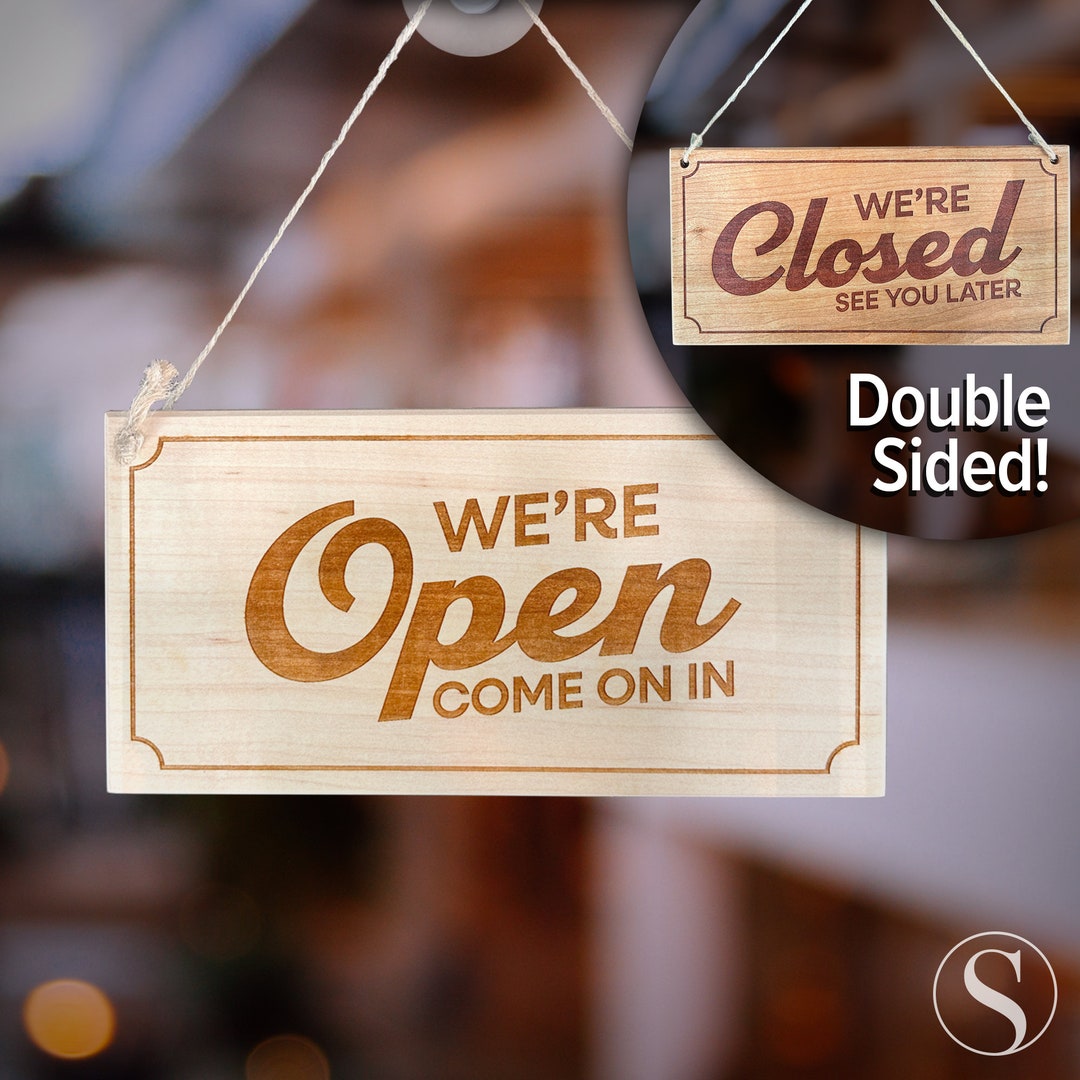 Retail Open Sign. Retail Closed Sign. Hanging Store Sign - Etsy