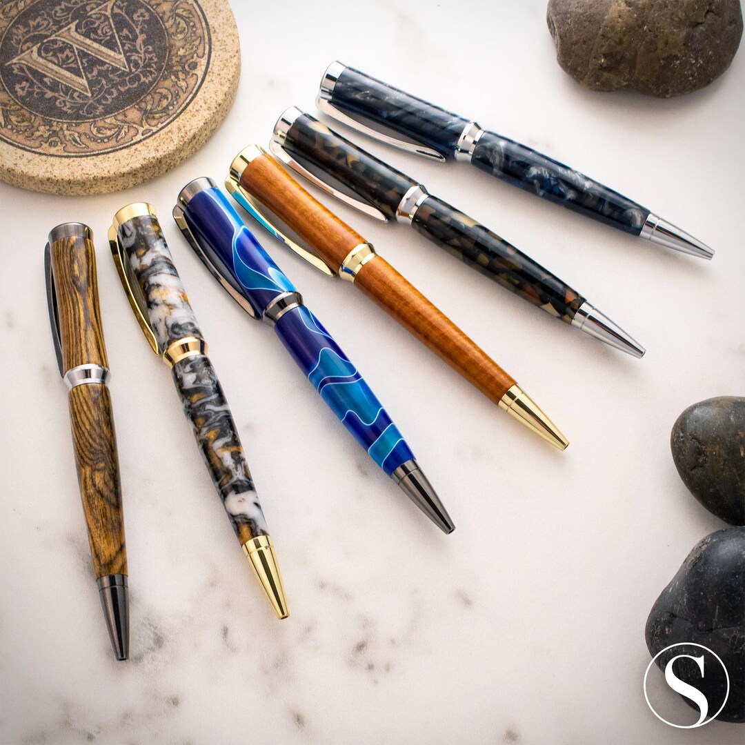 Hand Turned Twist Style Ballpoint Pens, Wood & Acrylic Pens – Graduation, Holiday, Birthday ...