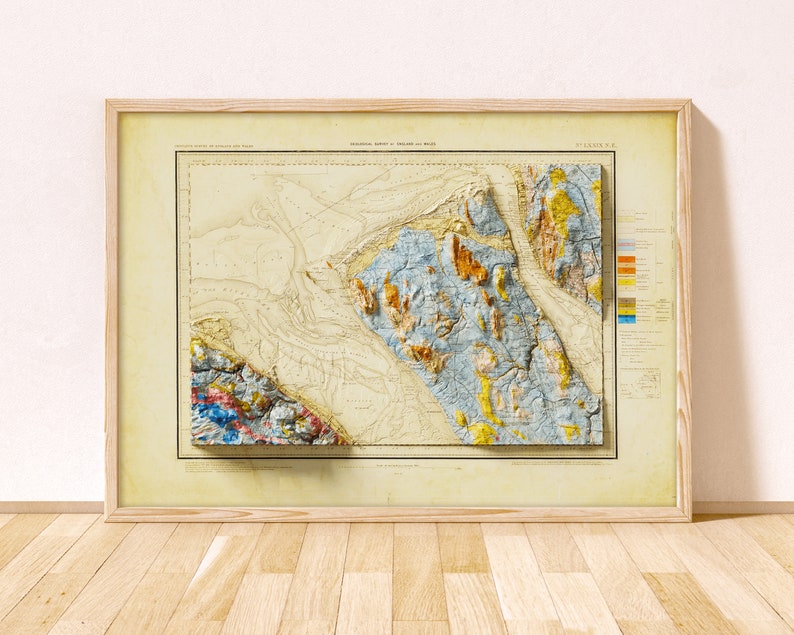 Wirral Topographic Map / Liverpool, Birkenhead, Wallasey, Hoylake ...