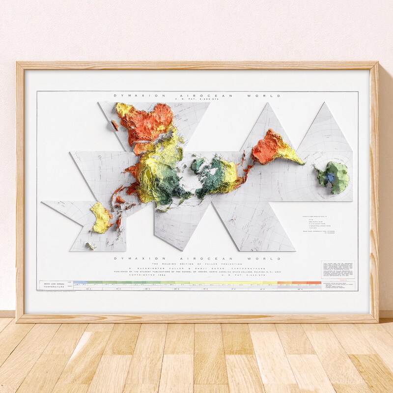 Authagraph world map poster - Etsy België