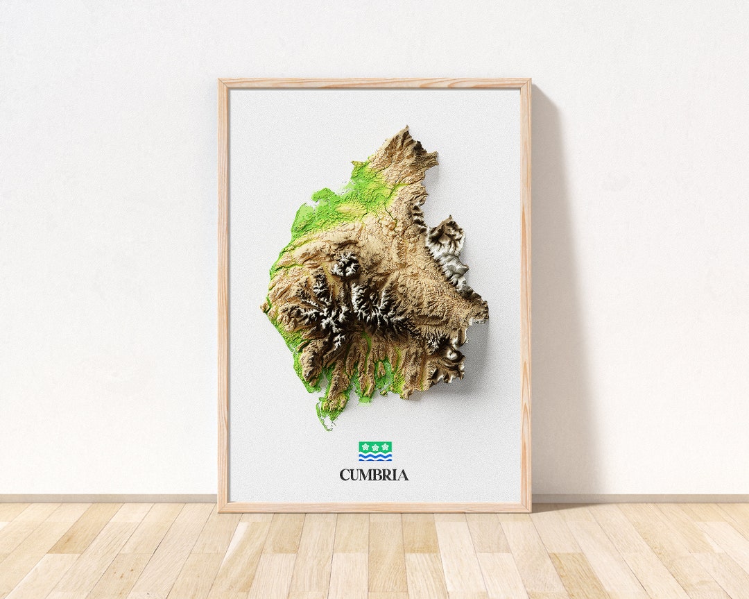 Cumbria Topographic Map / Giclée Fine Art Print / Carlisle, Penrith ...