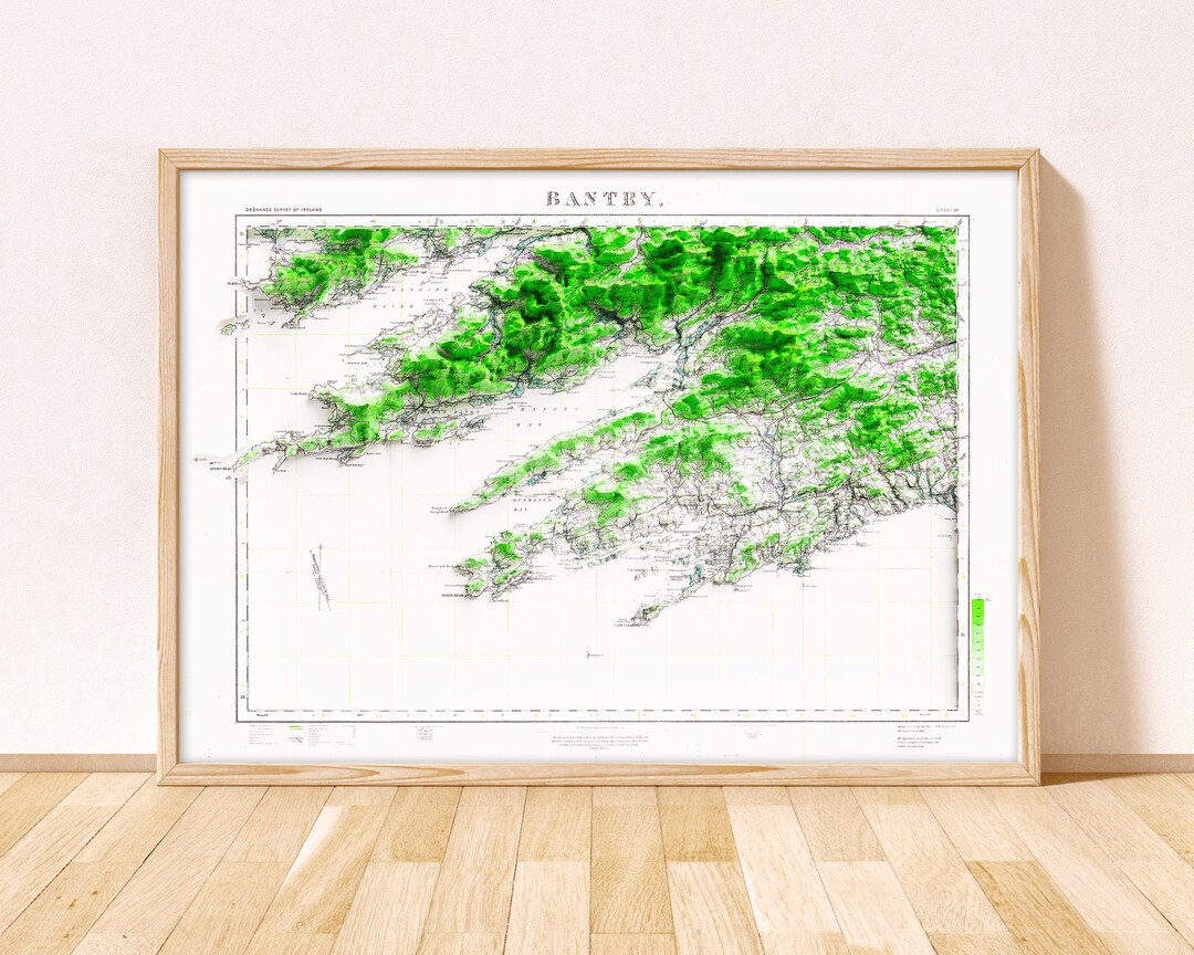 Bantry Topographische Karte / Giclée Fine Art Print / Cork Map, The ...