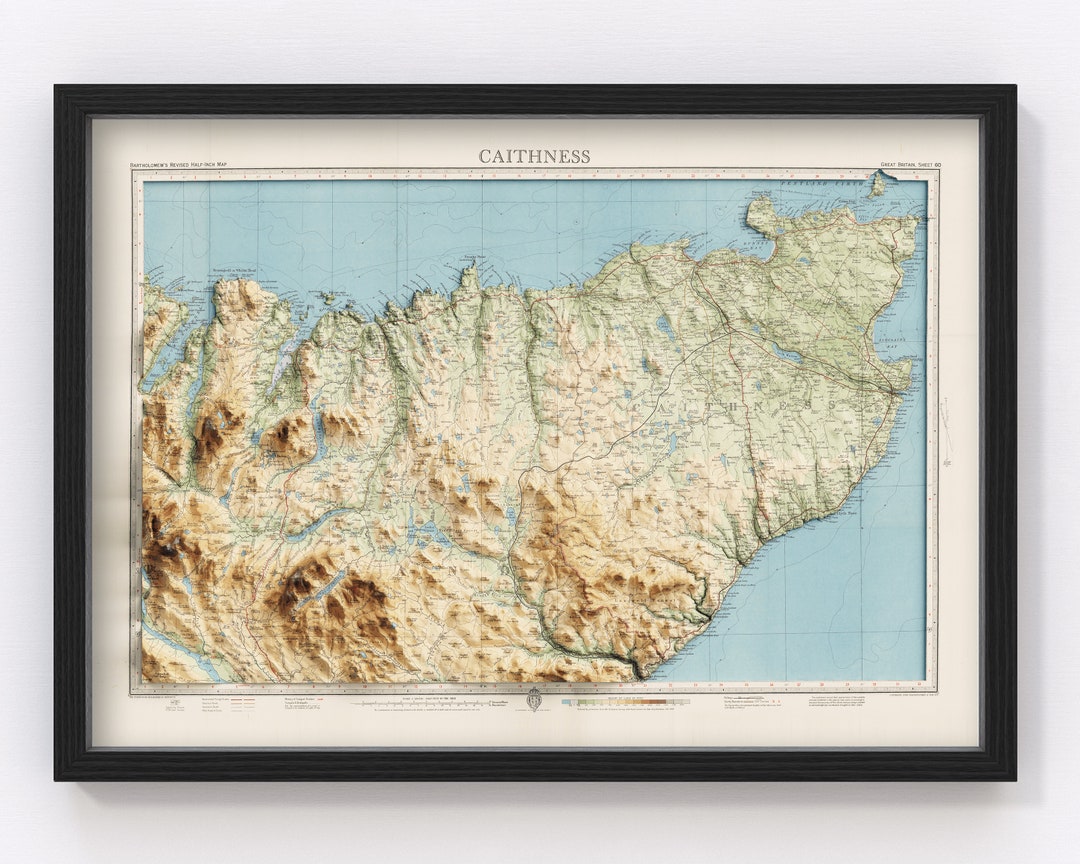 Caithness Topographic Map / Giclée Fine Art Print / John - Etsy
