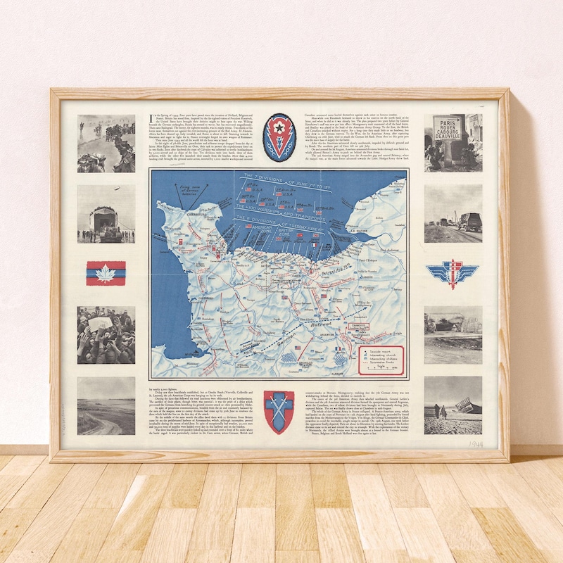 Wall Map Normandy D Day - Etsy UK