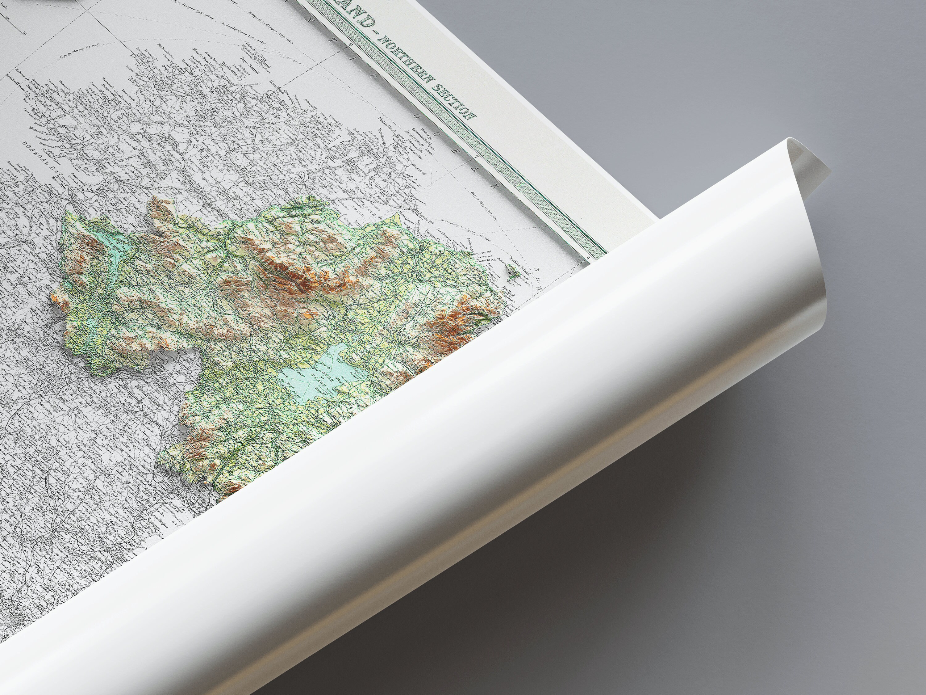 Northern Ireland Topographic Map / Giclée Fine Art Print / Belfast ...
