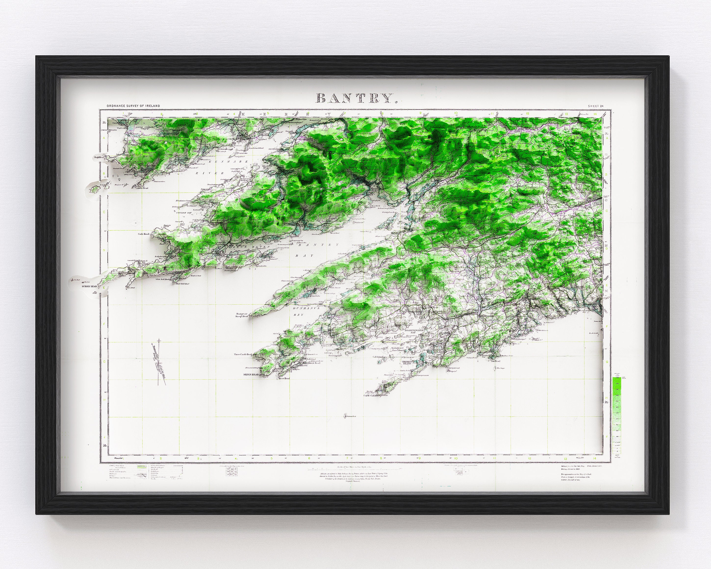 Bantry Topographische Karte / Giclée Fine Art Print / Cork Map, The ...