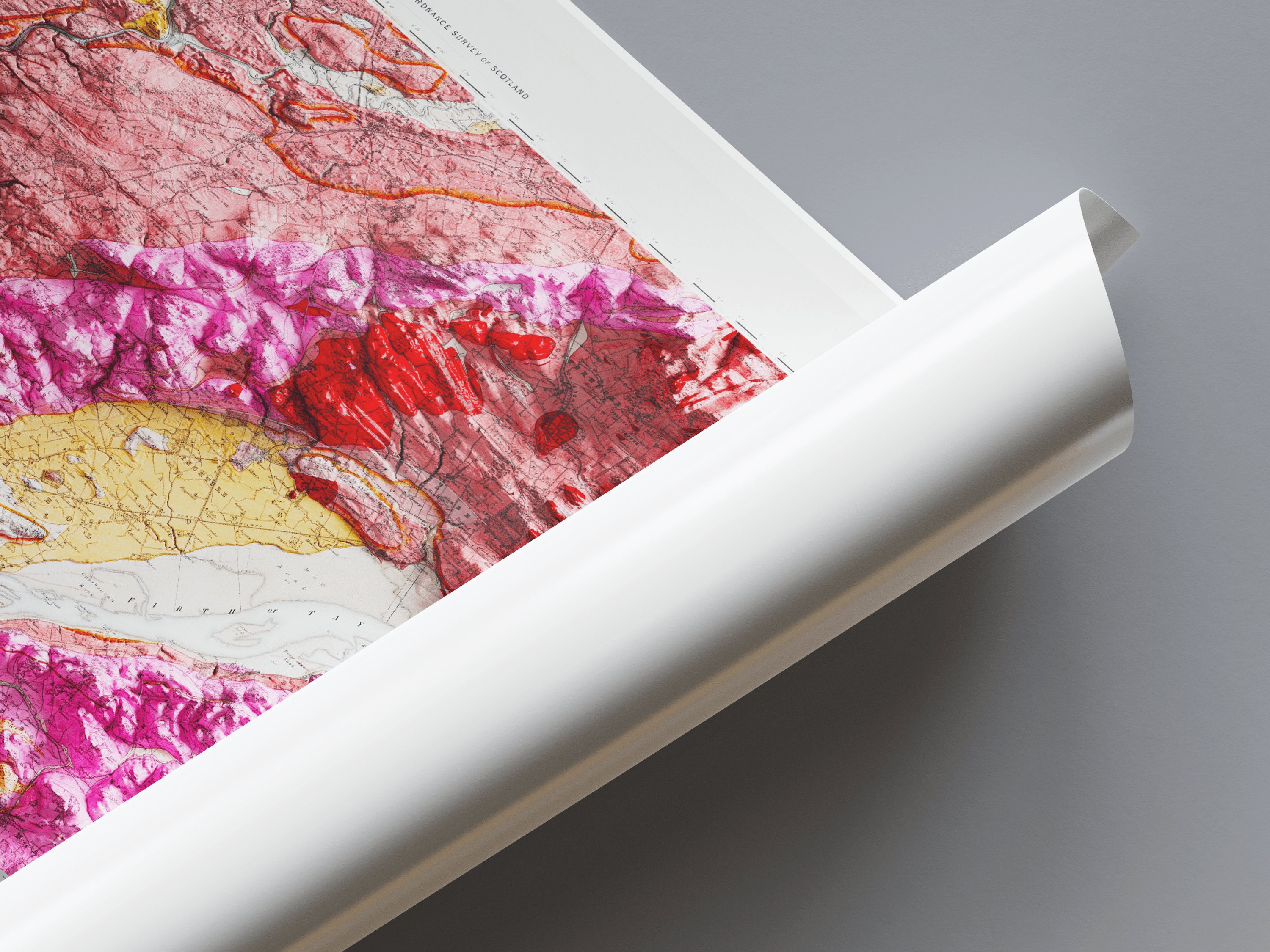 Perth Topographic Map / Giclée Fine Art Print / Perthshire, Coupar ...