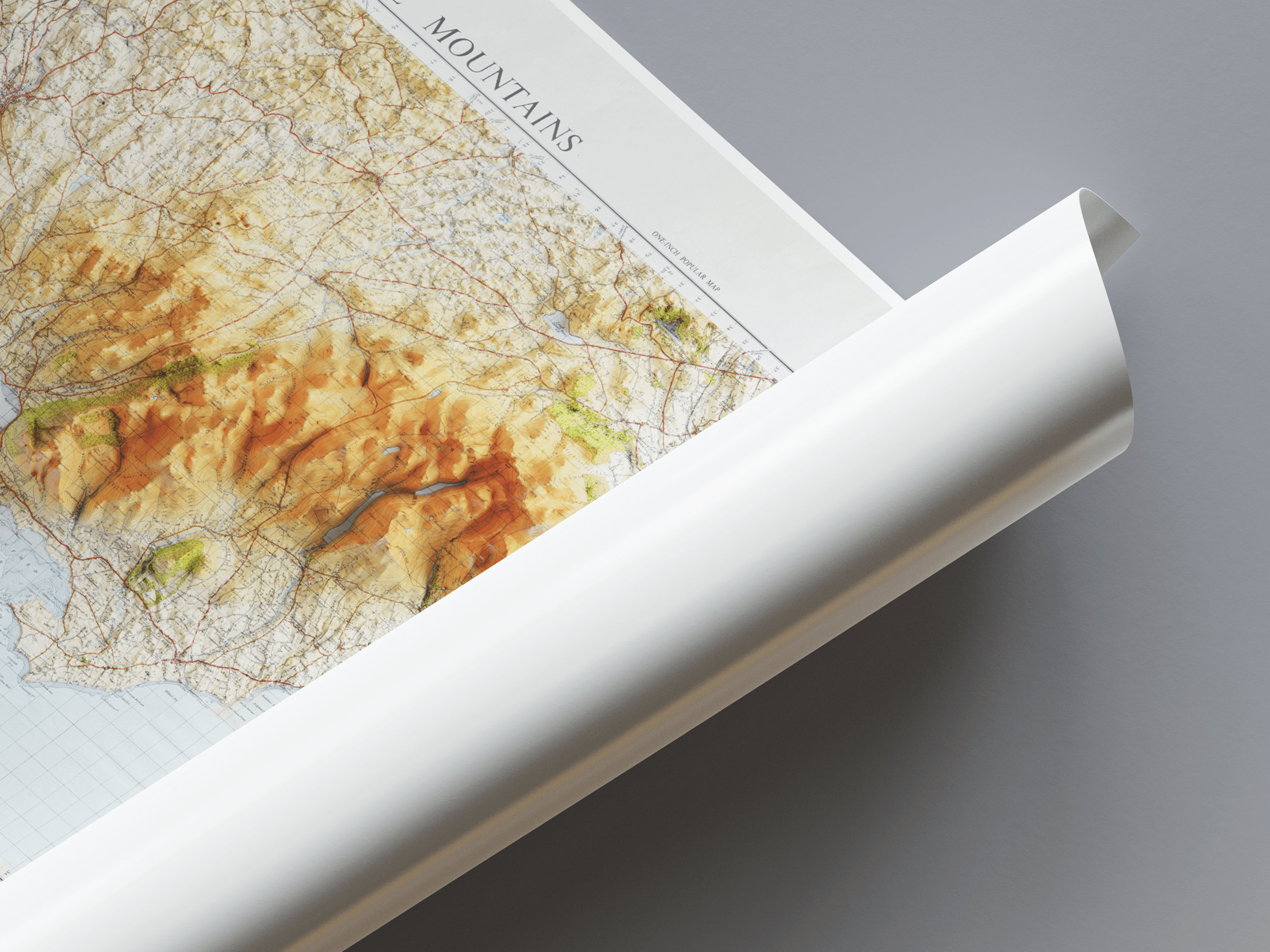 The Mourne Mountains Topographic Map / Giclée Fine Art Print ...