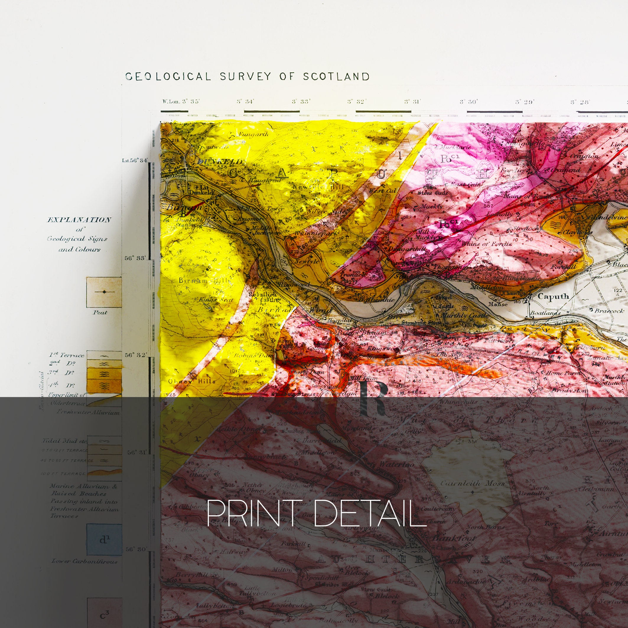 Perth Topographic Map / Giclée Fine Art Print / Perthshire, Coupar ...