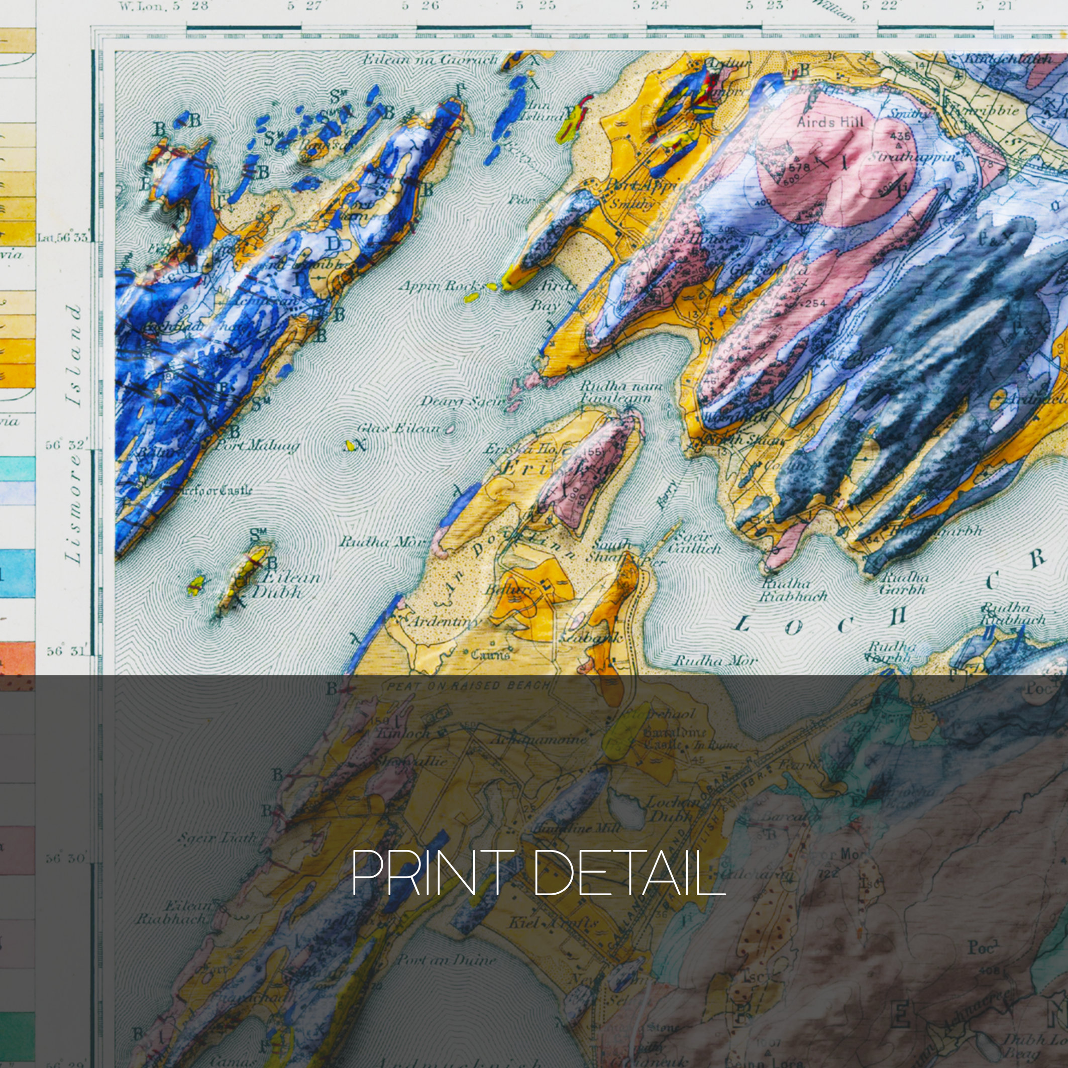 Loch Etive Topographic Map / Giclée Fine Art Print / Ben - Etsy
