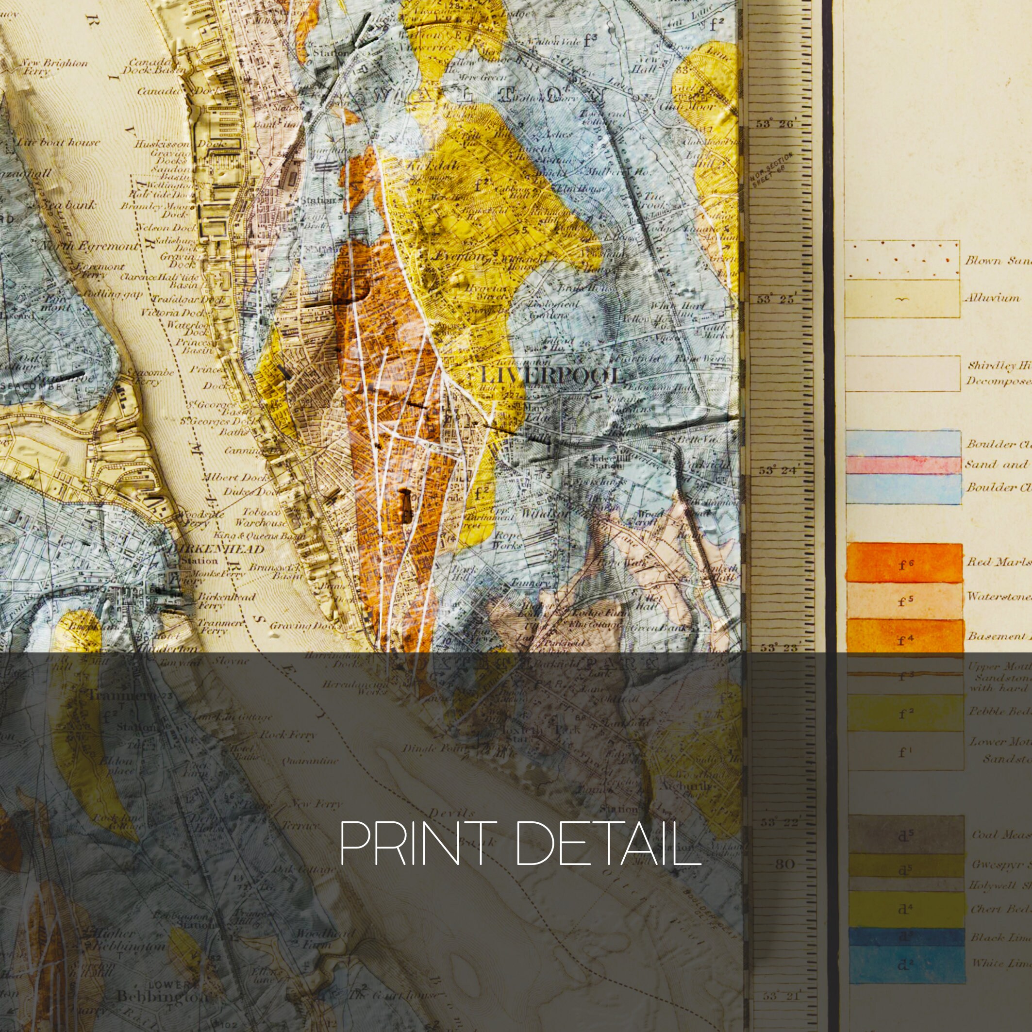 Wirral Topographic Map / Liverpool Birkenhead Wallasey - Etsy