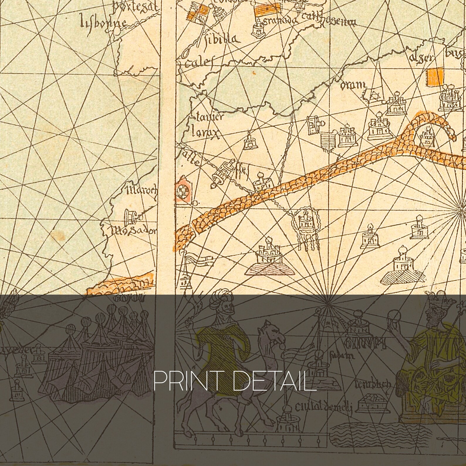 HUGE Arabic Map of the Ancient World, 1375. Map of the World ...